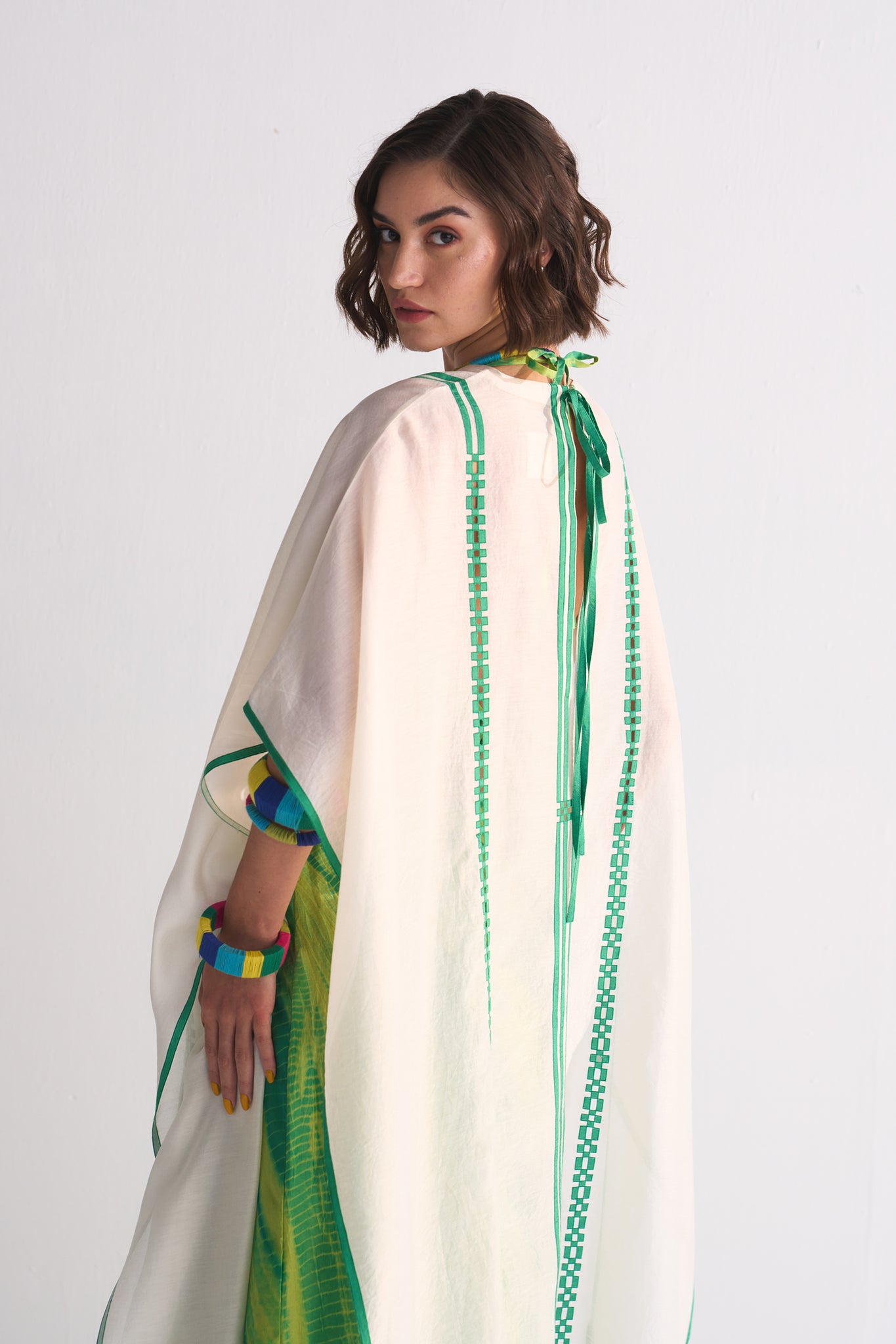 GEOMETRIC PATTERN APPLIQUE' KAFTAN – ikaibyraginiahuja.com